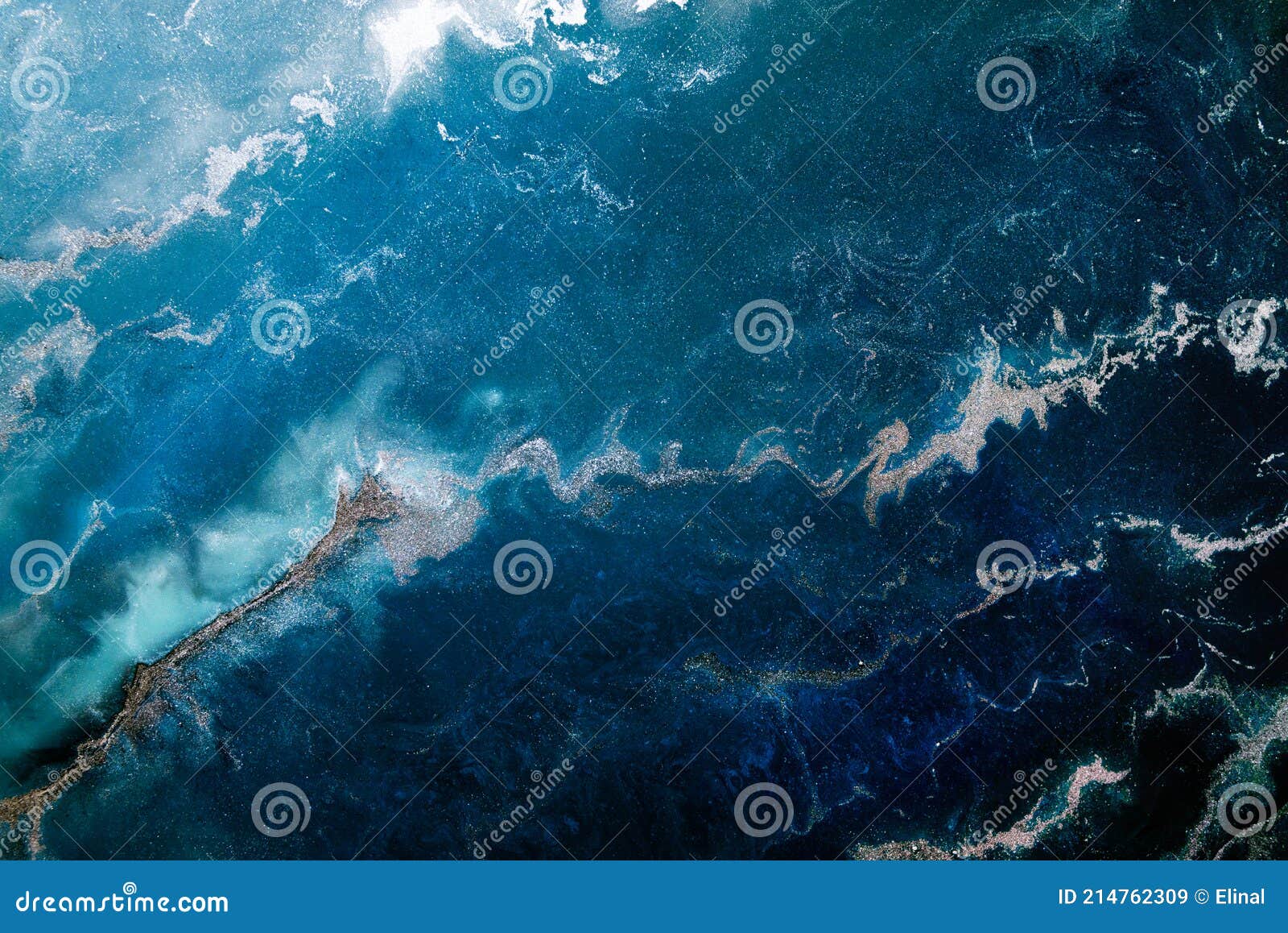 Abstract Blue Sparkle Background, Epoxy Resin Art. Stock Image - Image ...