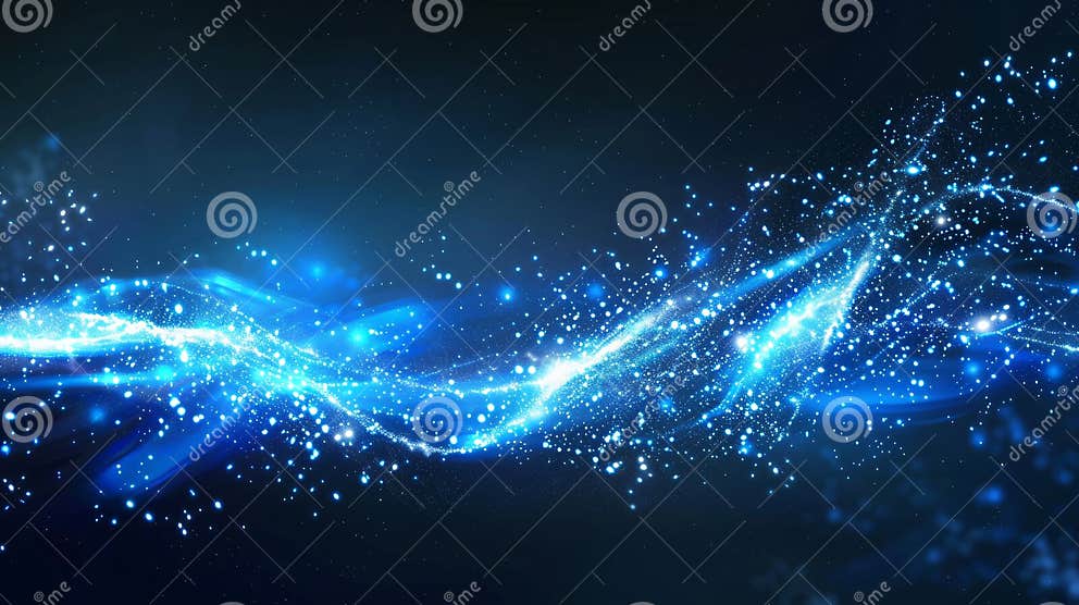 The Blue Sparkling Light Line Element Stock Illustration - Illustration ...