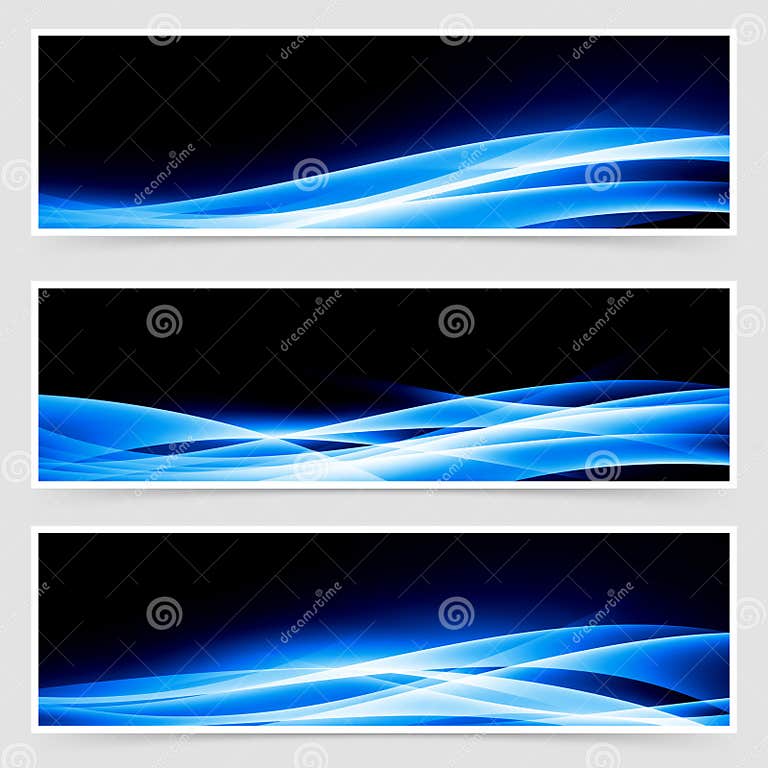 Abstract Blue Speed Light Line Headers Stock Vector - Illustration of ...