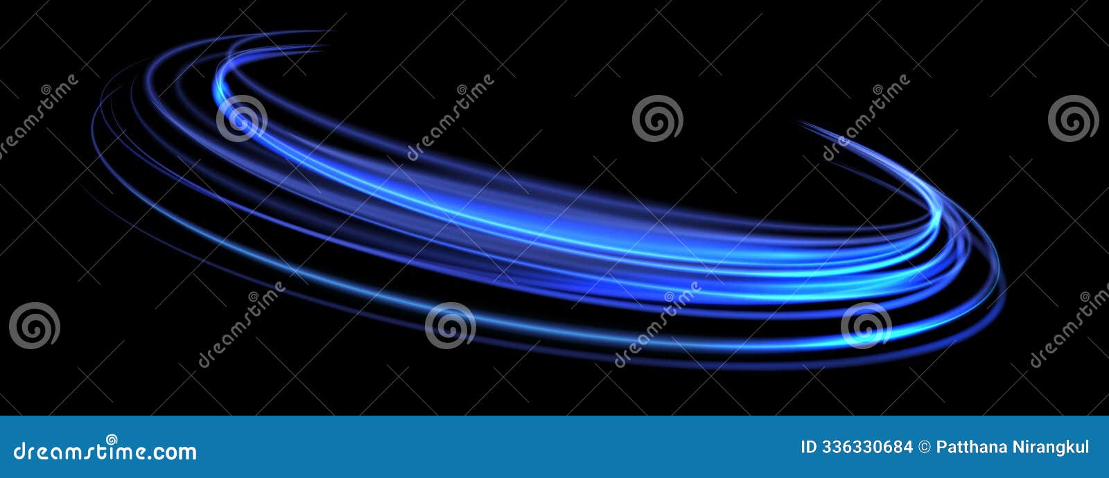 Abstract Blue Speed Light Lines Neon Ring Glowing Circle Round Movement ...
