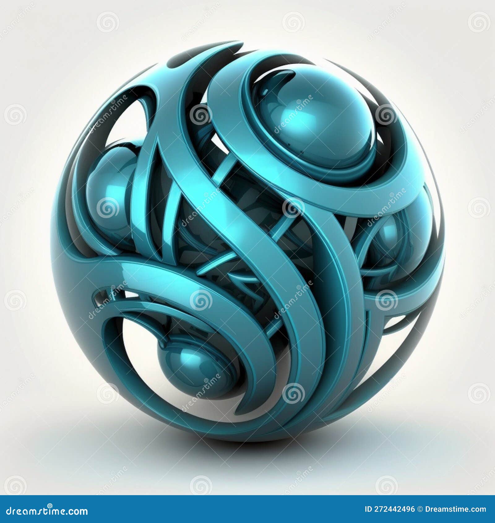 Abstract Blue Sphere, Ai Generative Stock Illustration - Illustration ...