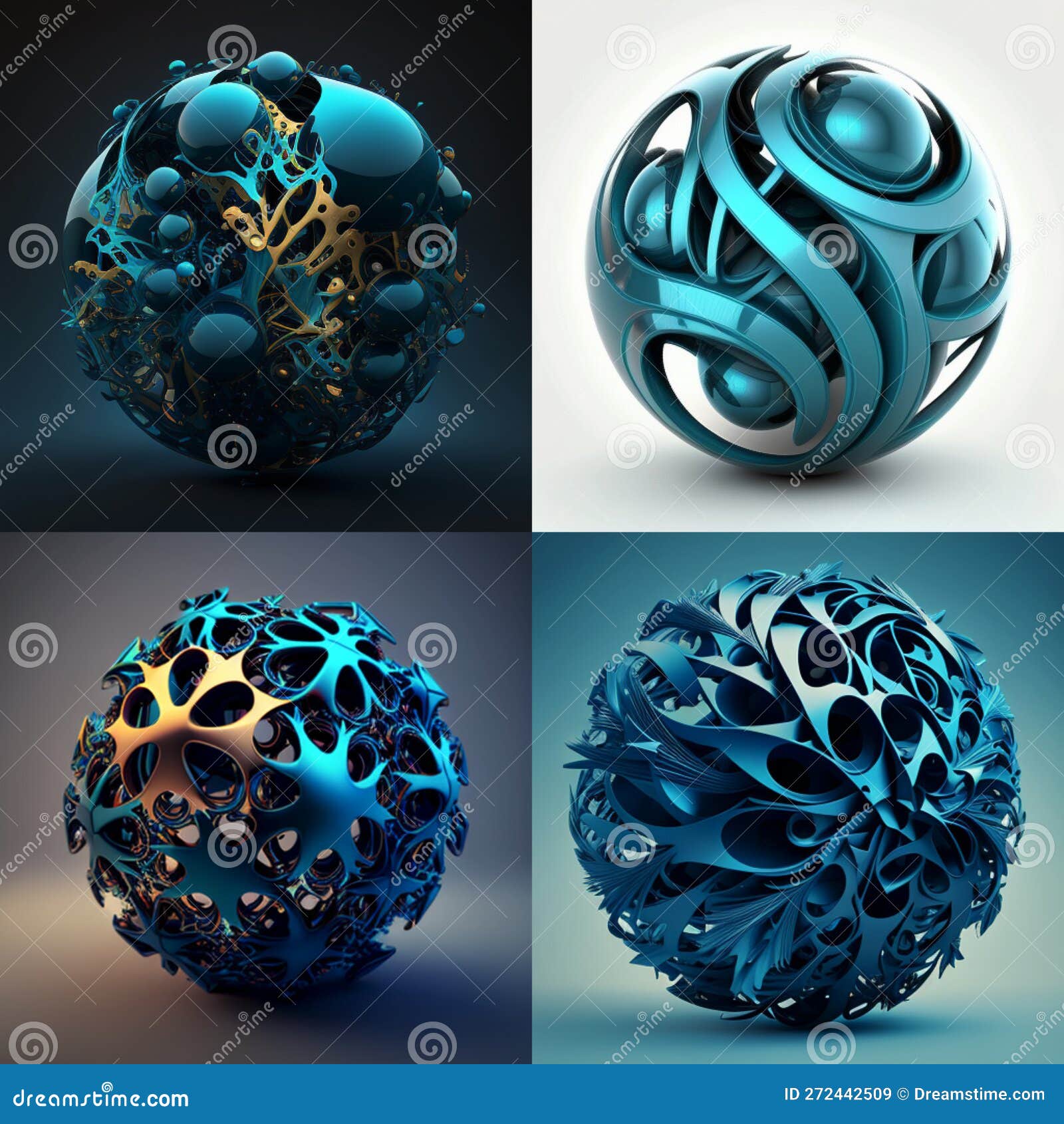 Abstract Blue Sphere, Ai Generative Stock Illustration - Illustration ...