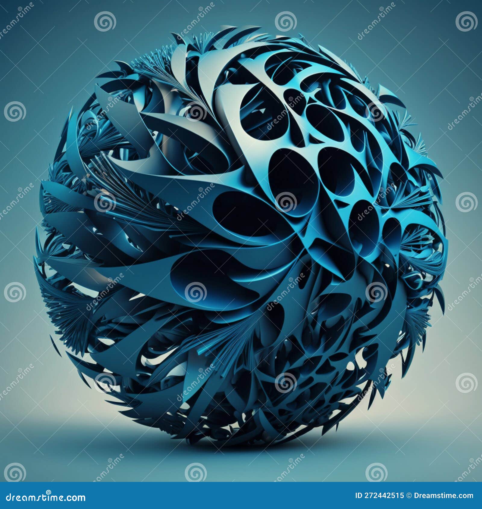 Abstract Blue Sphere, Ai Generative Stock Illustration - Illustration ...