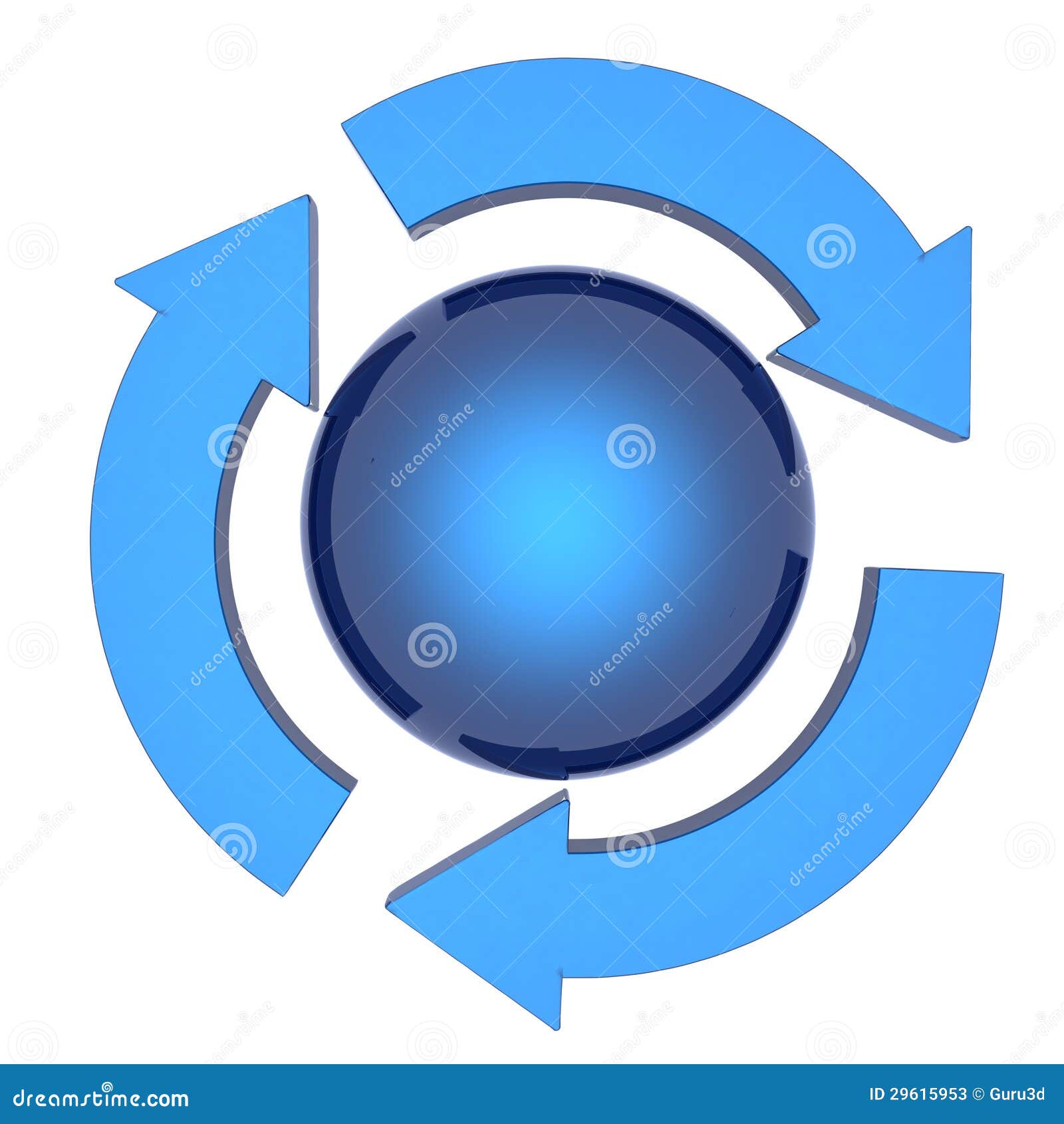 Abstract Blue Sphere and Arrow Stock Illustration - Illustration of ...