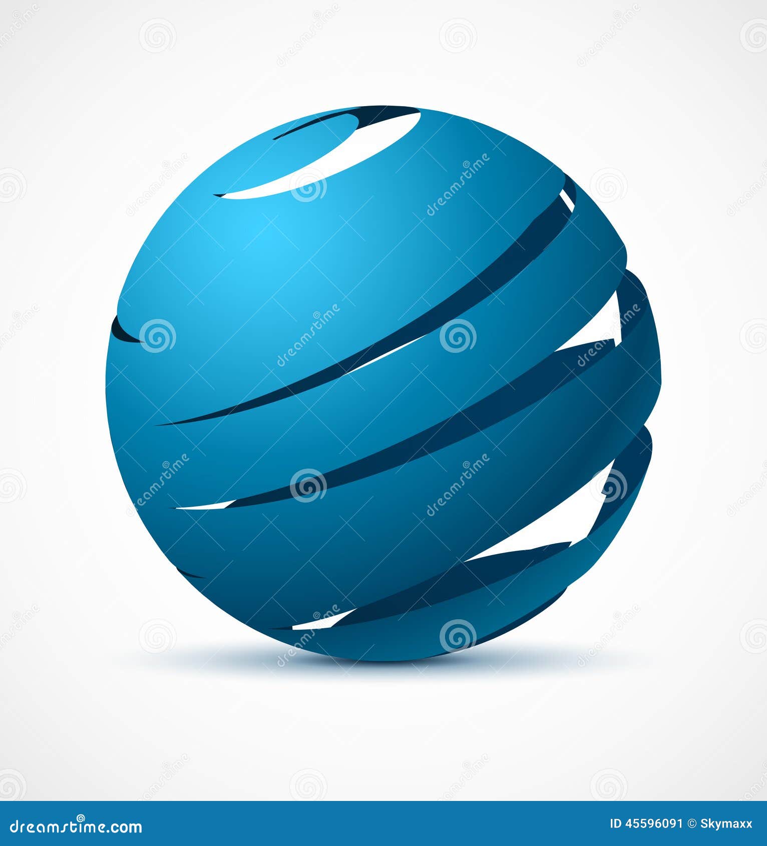 Abstract Blue Sphere with Realistic Shadow Stock Vector - Illustration ...