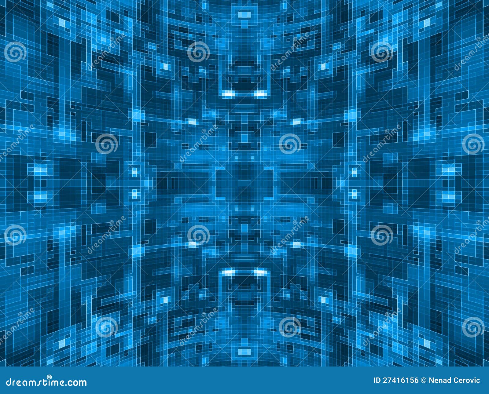 Abstract Blue Spherical Circuit Stock Illustration - Illustration of ...