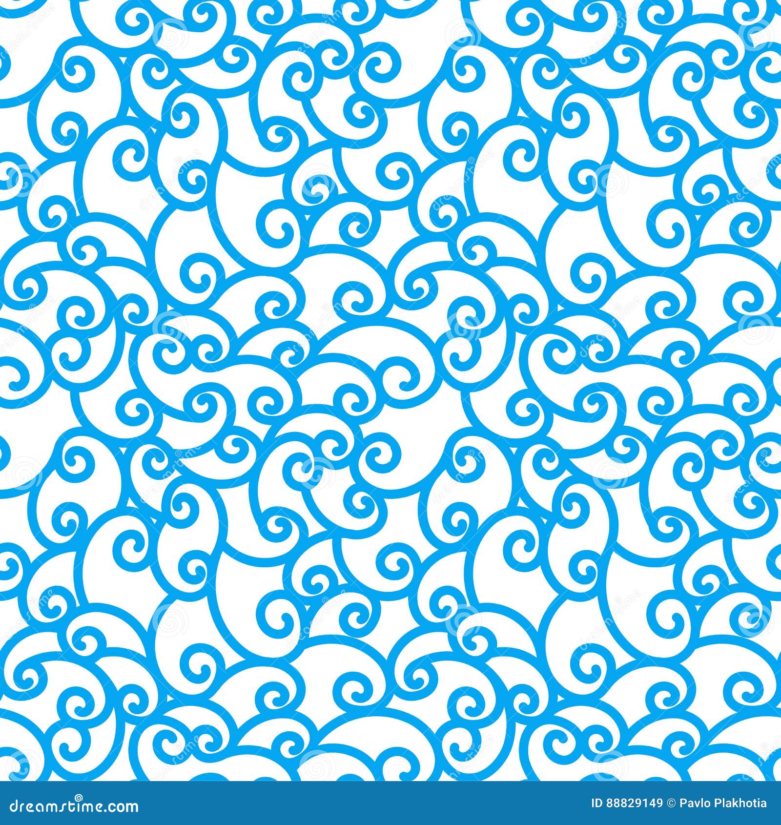 Abstract Blue Spiral Seamless Pattern Stock Vector - Illustration of ...