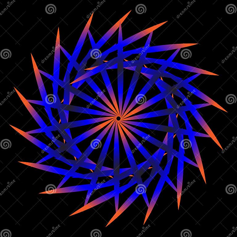 Abstract Blue Spirograph on Black Background. Spirograph Decorative ...