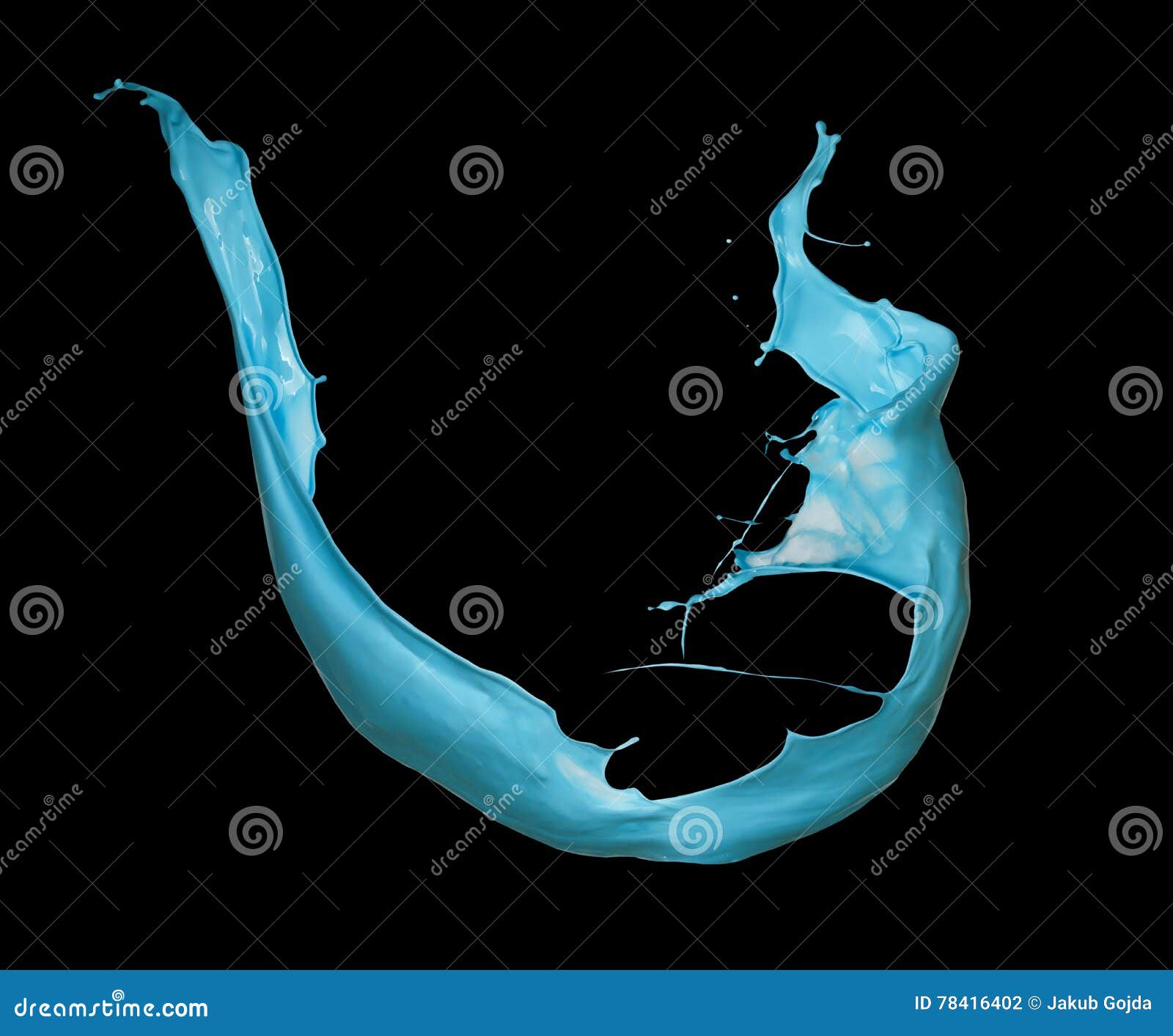 Abstract Blue Splash on Black Background Stock Photo - Image of flowing ...