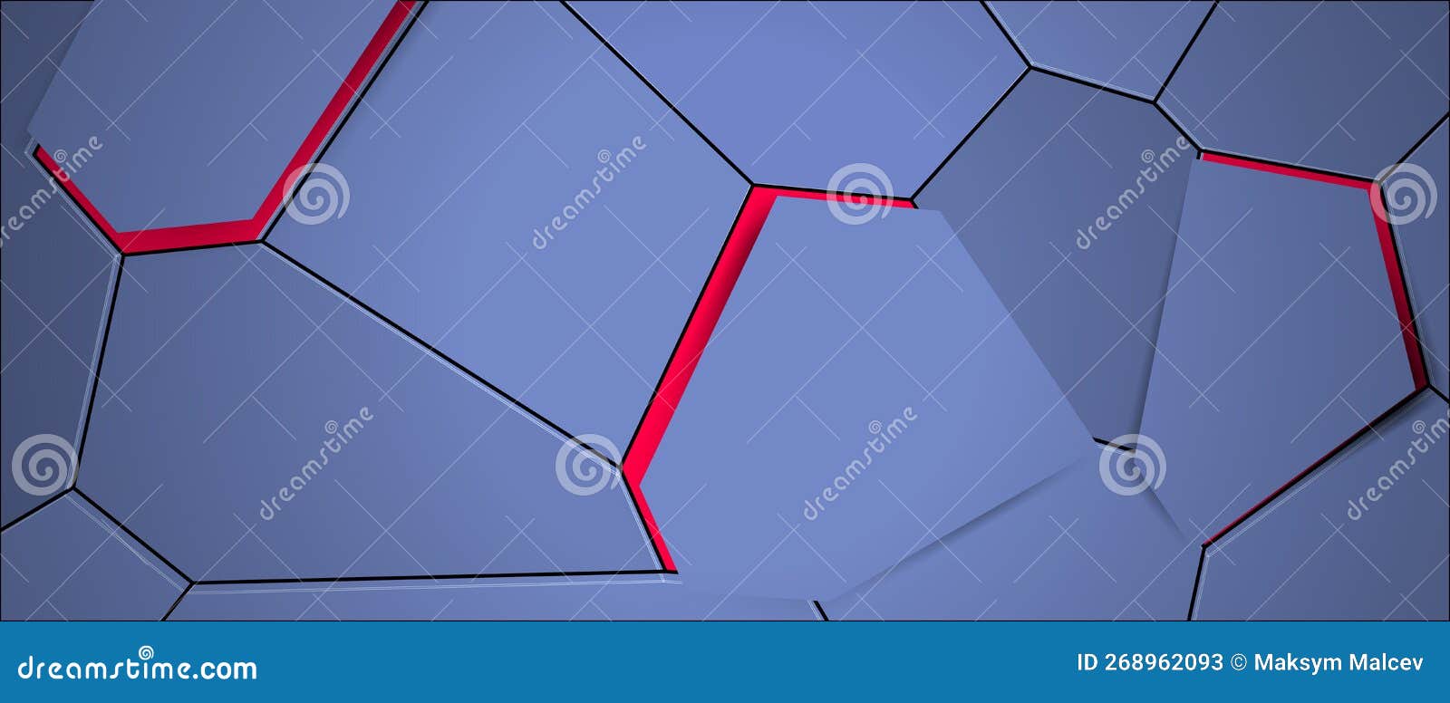 Abstract Blue Splinter Background. Modern Horizontal Mosaic Backdrop ...