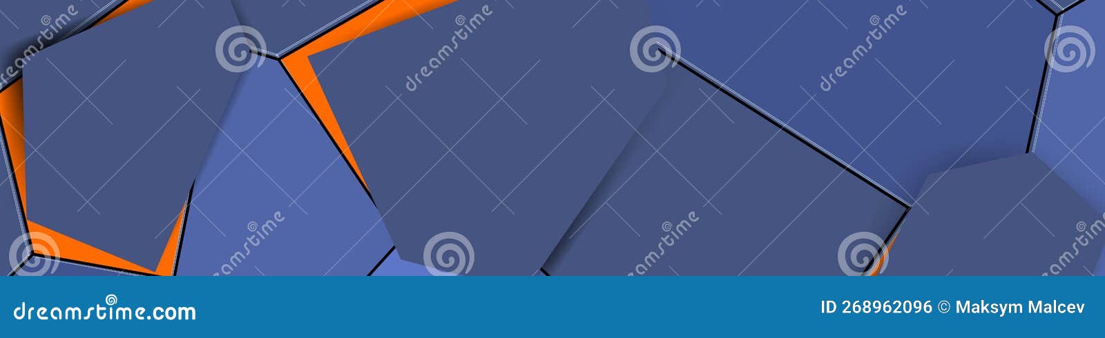 Abstract Blue Splinter Background. Modern Horizontal Mosaic Backdrop ...