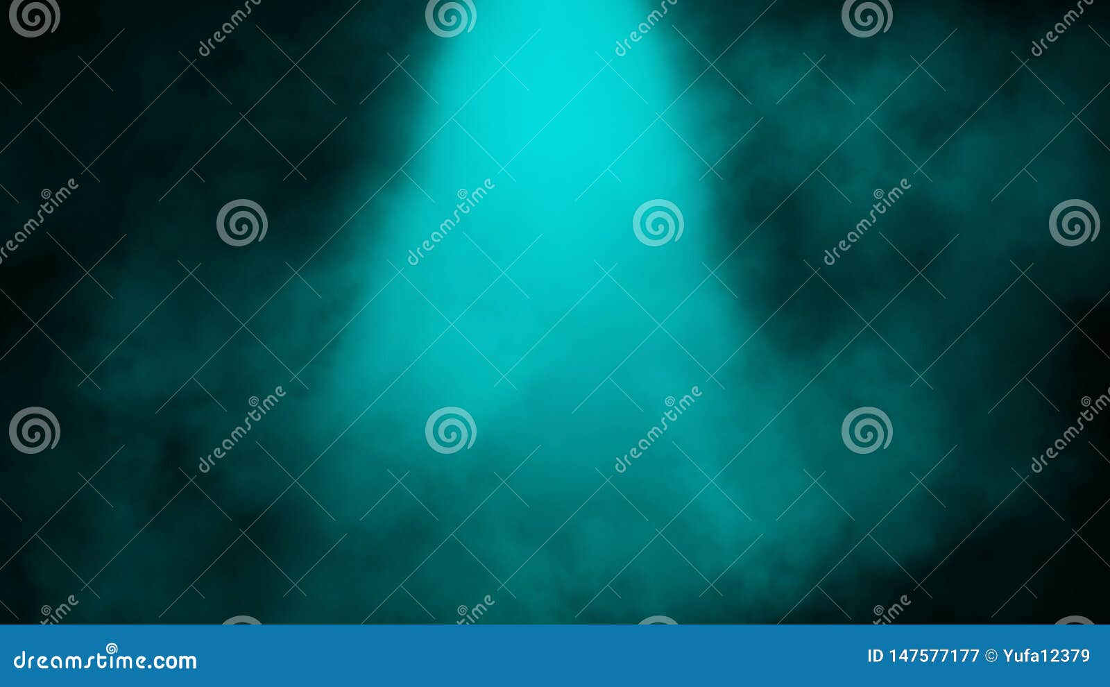 Abstract Blue Spotlight with Smoke Mist Fog on a Black Background ...