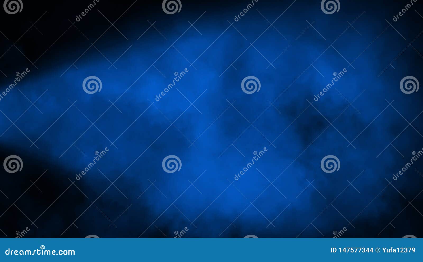 Abstract Blue Spotlight with Smoke Mist Fog on a Black Background ...