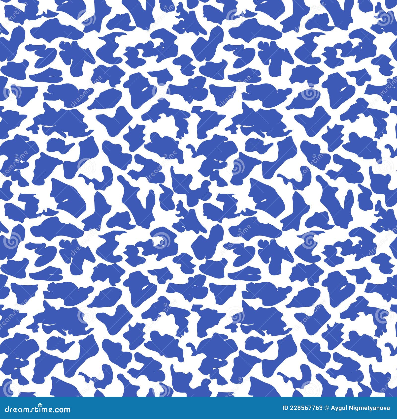 Abstract Blue Spots Seamless Pattern. Isolated on White Background ...