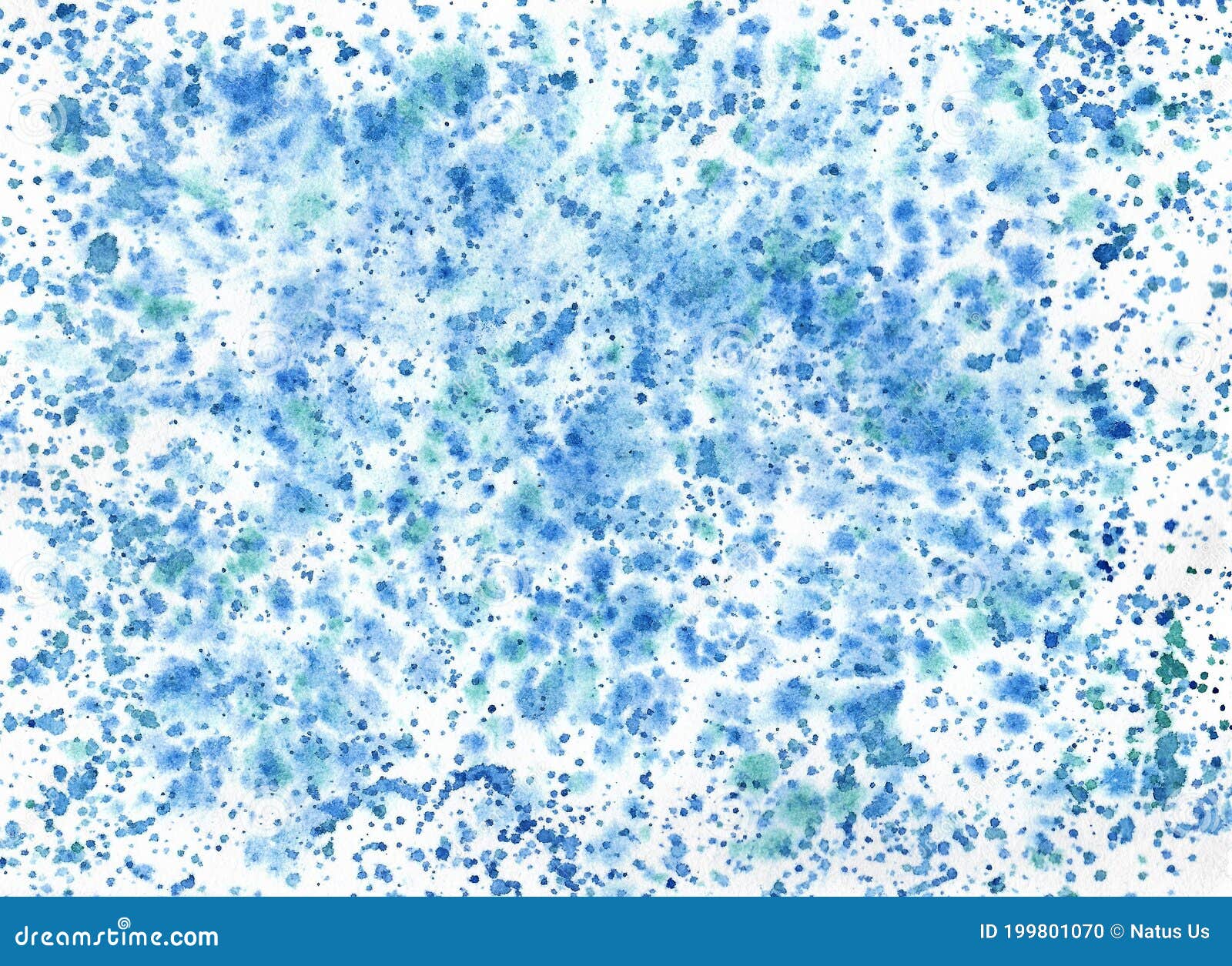 Abstract Blue Spray Drops Background. Watercolor Handdraw Stock ...
