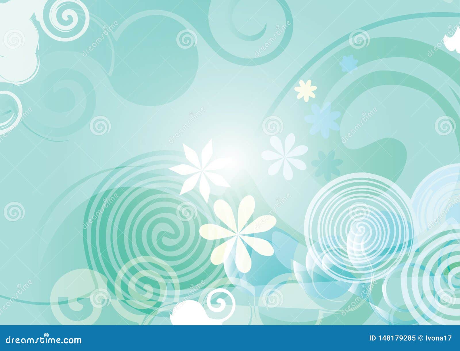 Abstract Blue Spring Background Vector Flower Gradient Stock ...