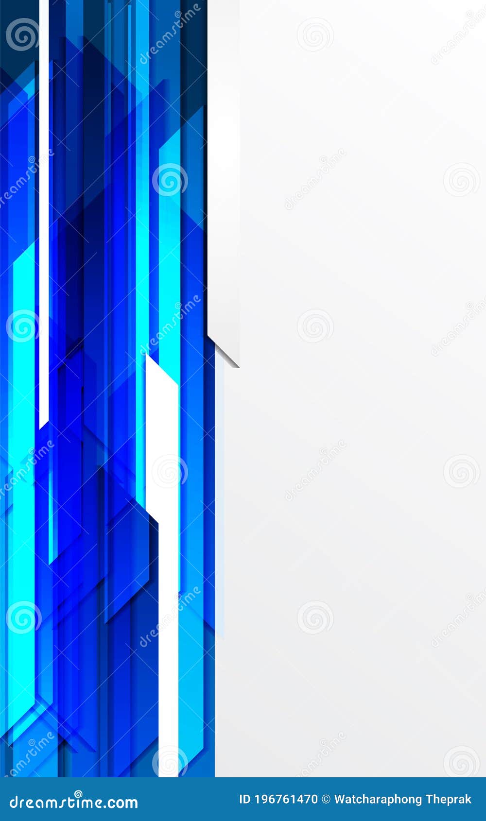 Abstract Blue Square Blend Vertical Graphic Layout Stock Vector ...