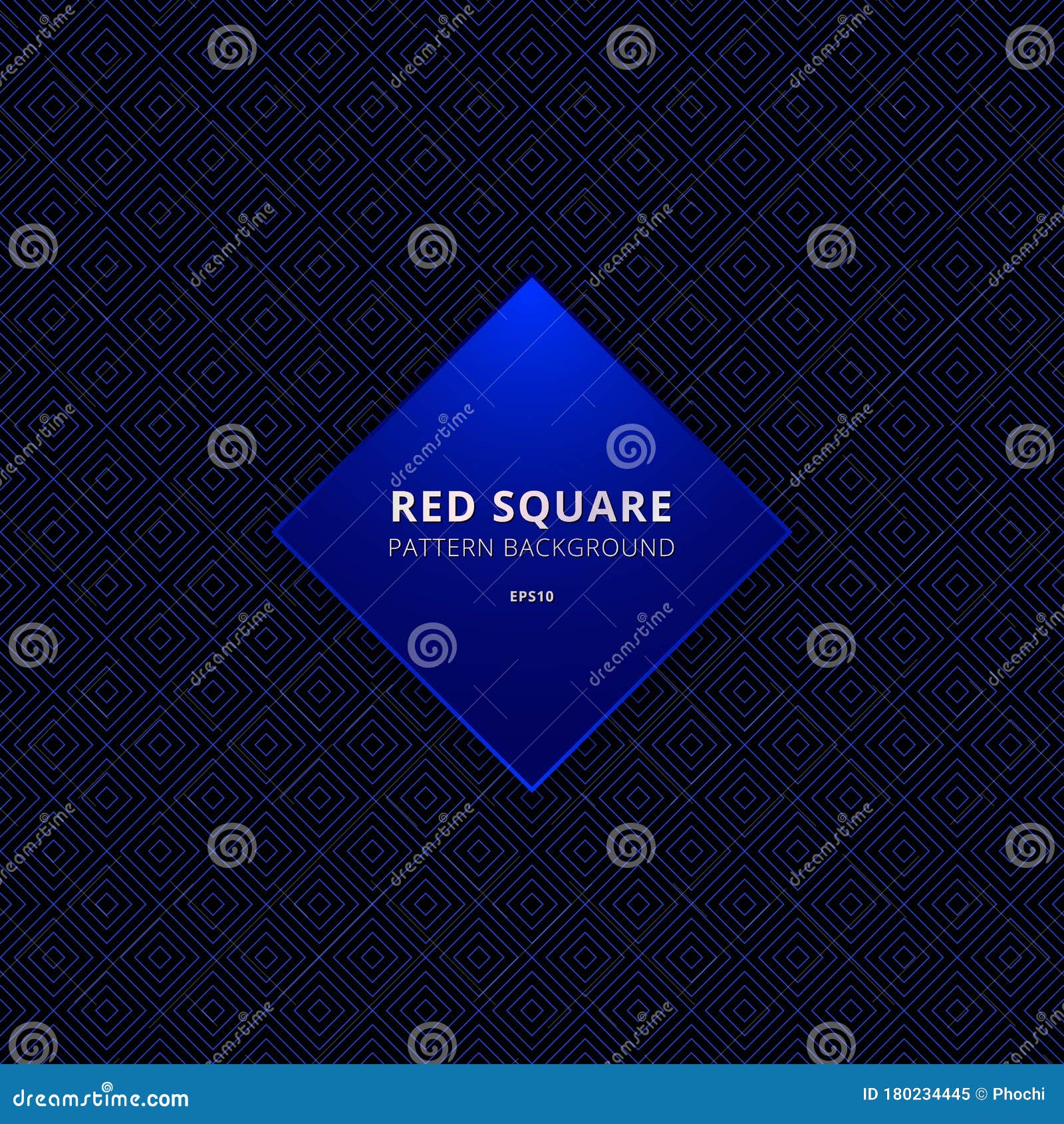 Abstract Blue Square Border Seamless Pattern on Black Background Stock ...