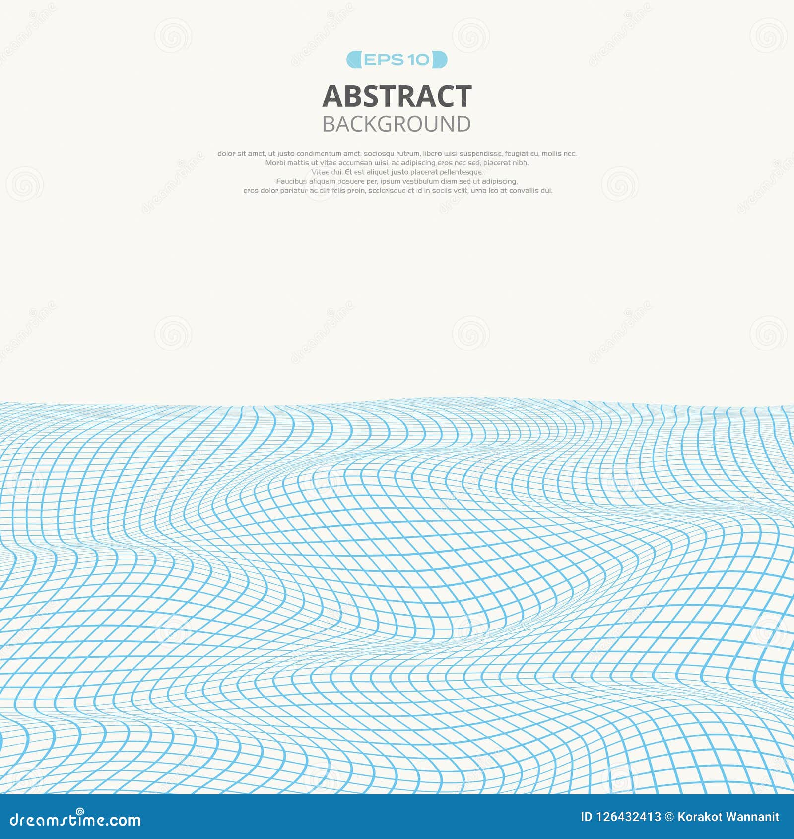 Abstract of Blue Square Grid Wave of Sea with Space Background. Stock ...