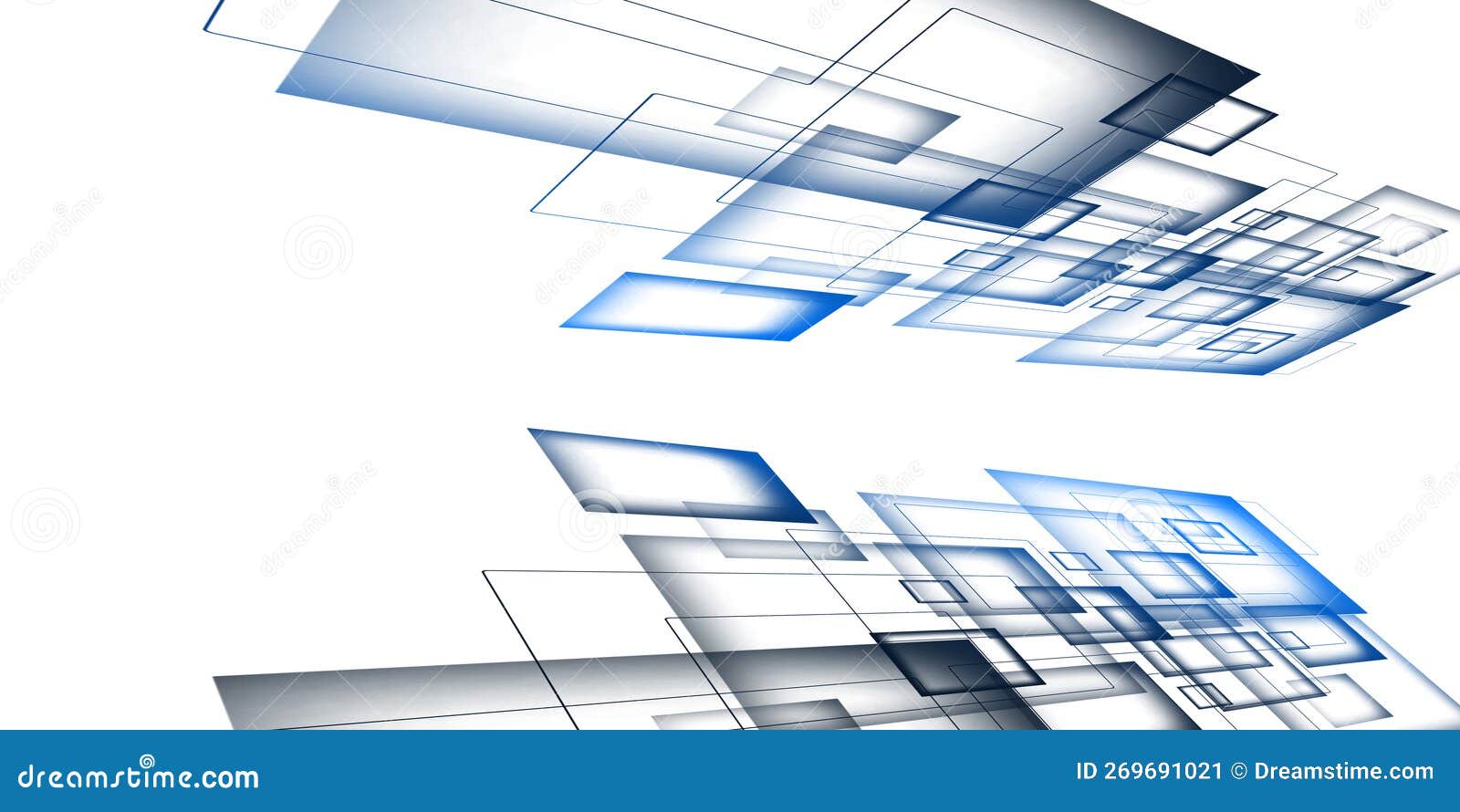 Abstract Blue Square Shape Background Stock Illustration - Illustration ...