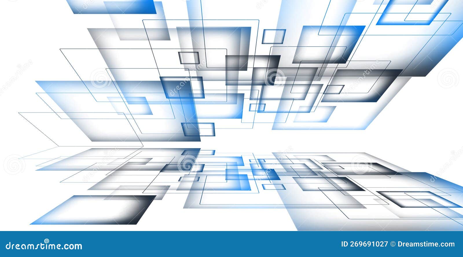 Abstract Blue Square Shape Background Stock Illustration - Illustration ...