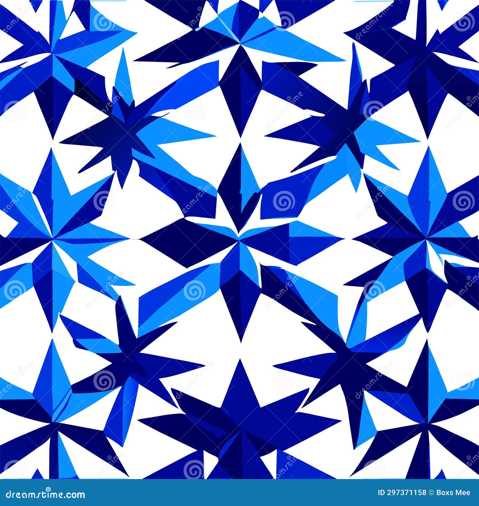 Abstract Blue Star Pattern Background. 3d Rendering, 3d Illustration ...