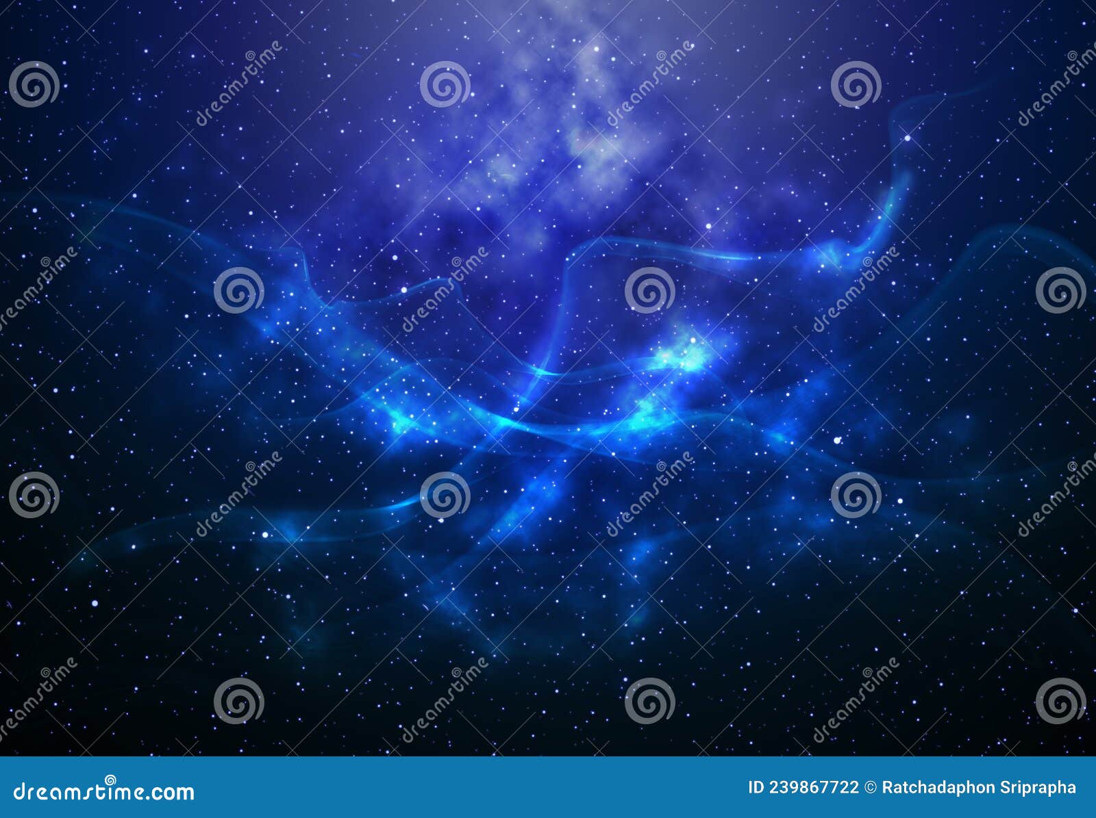 Abstract Blue Starry Night Sky and Galaxy Outer Space Background Stock ...