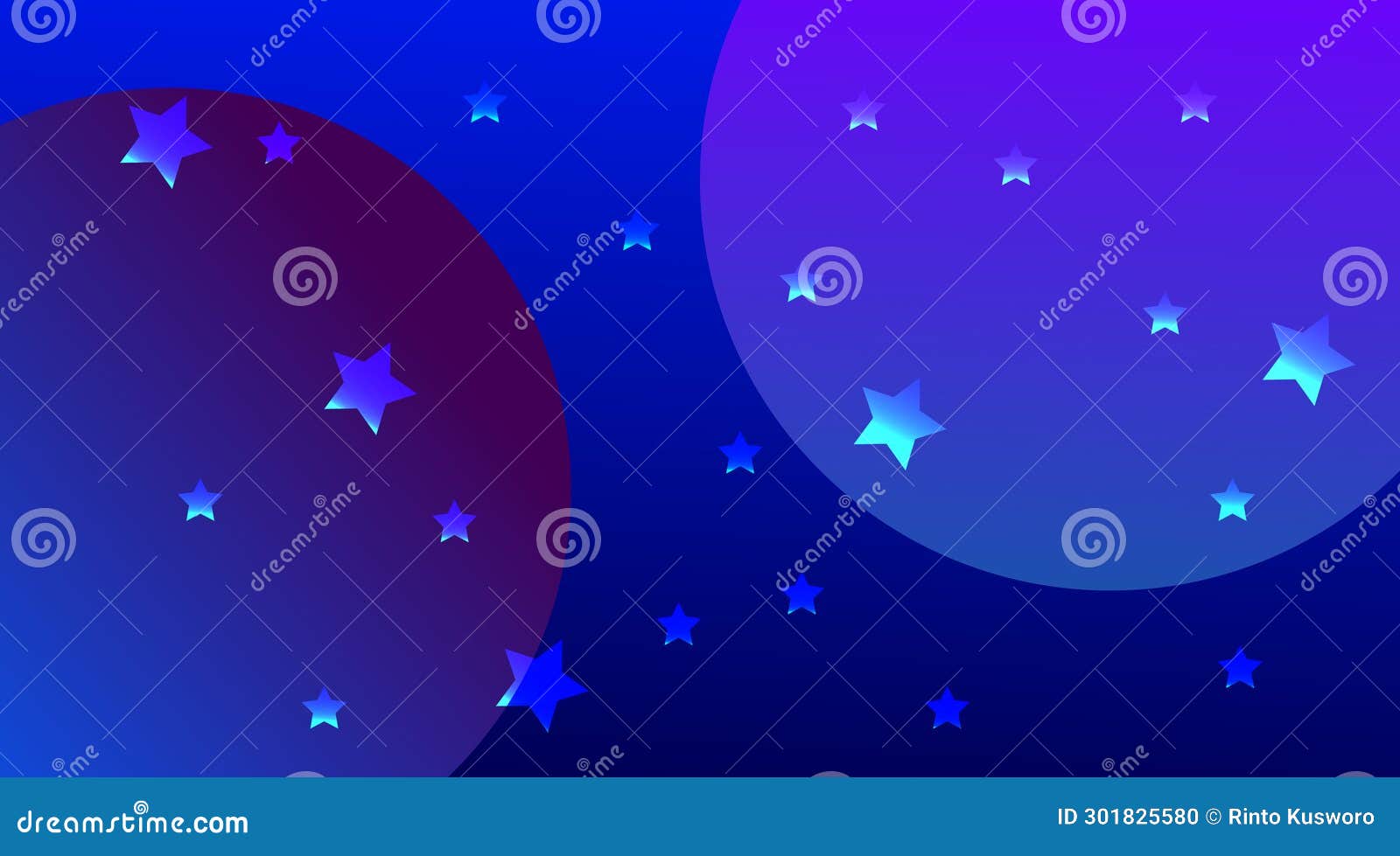 Abstract Blue Stars Over Dark Blue Gradient Background. Stock Vector ...