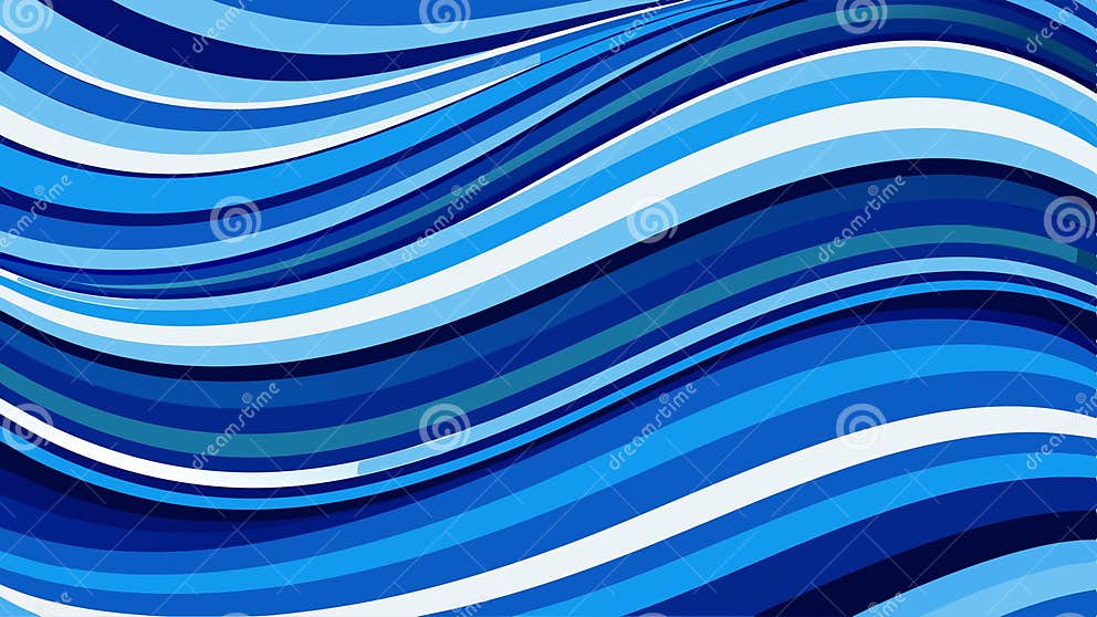 Abstract Blue Stripe Waves Pattern Background. Vector Illustration ...