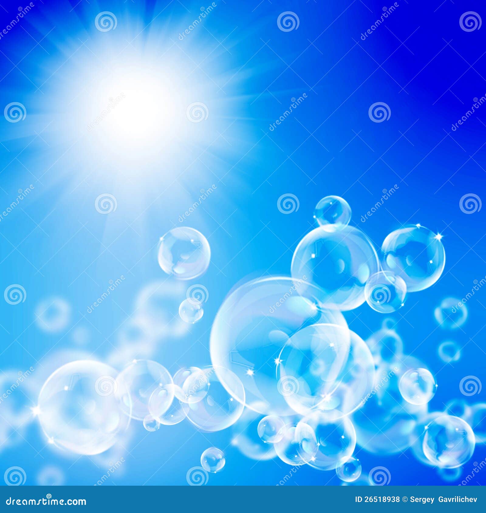Abstract Blue Sunny Background Stock Photo - Image of bubble, sunny ...