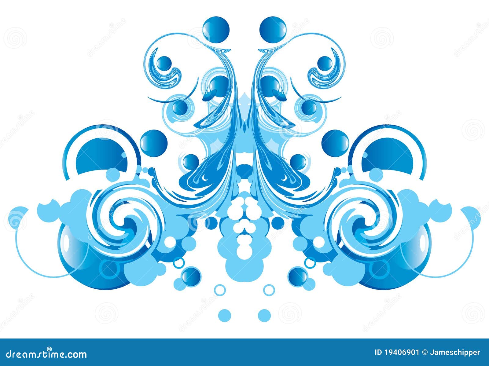 Abstract blue swirl stock vector. Illustration of floral - 19406901