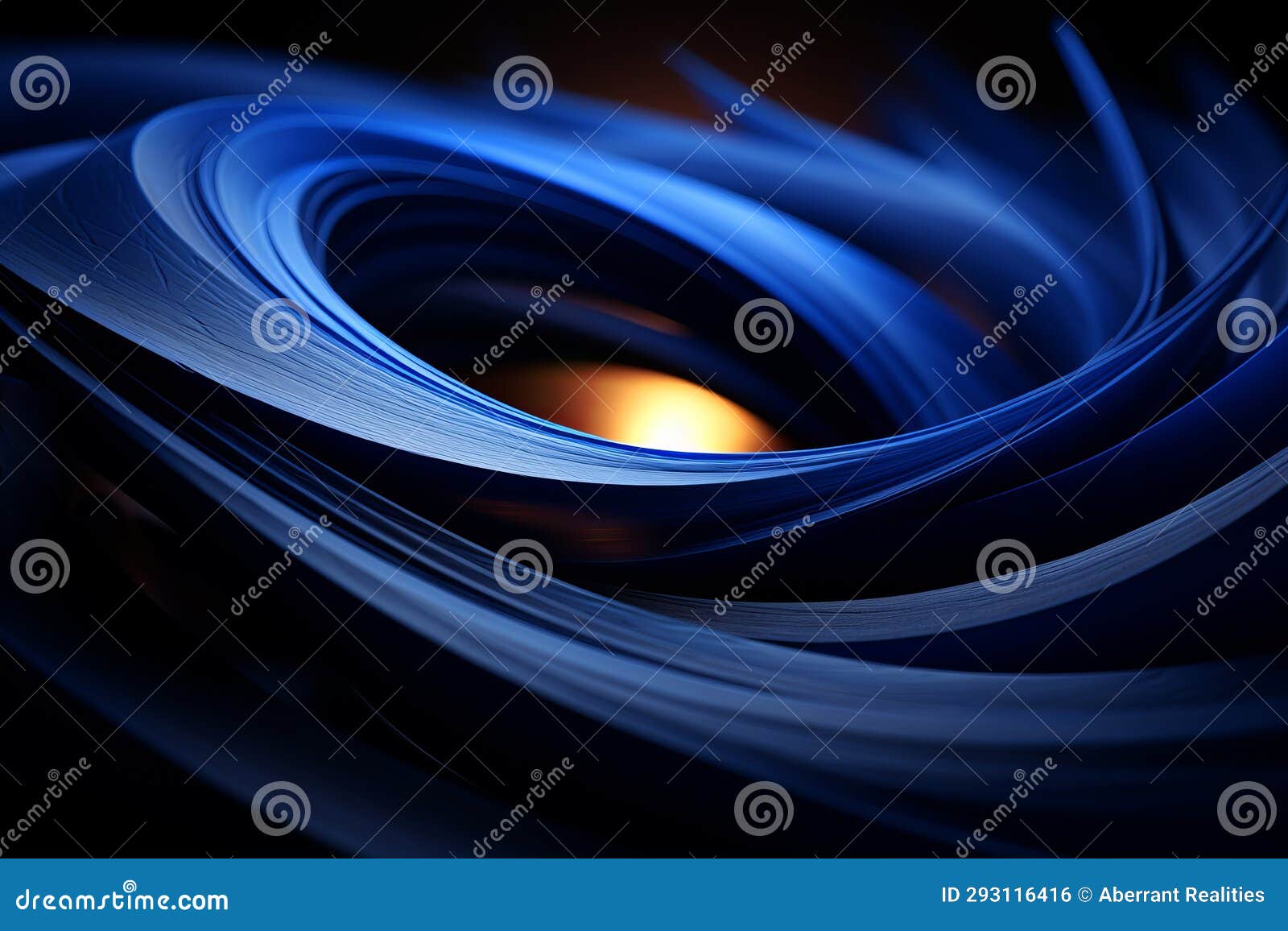 An Abstract Blue Swirl on a Black Background Stock Illustration ...