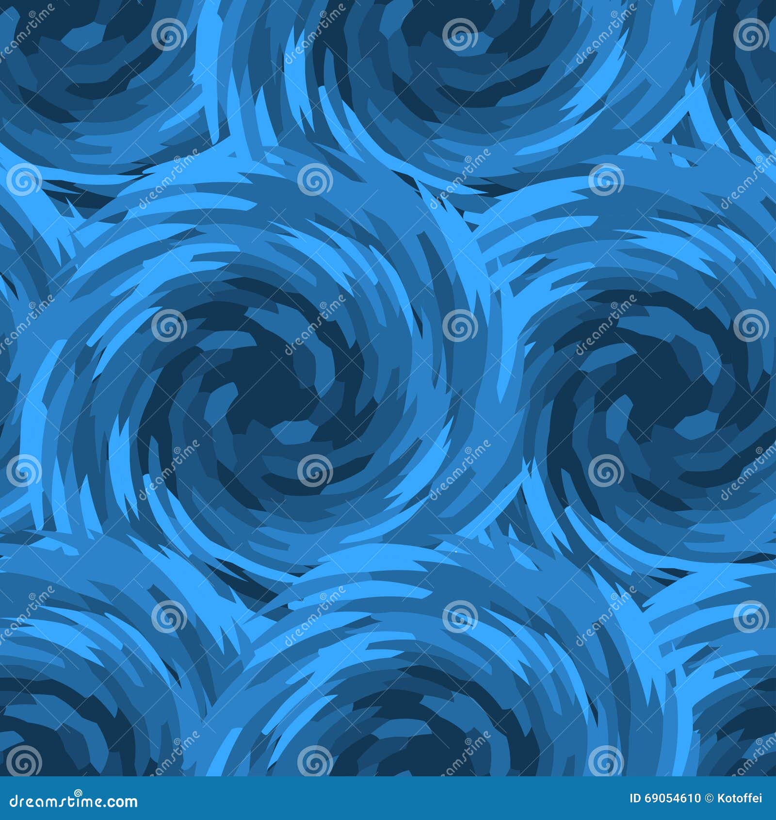 Abstract Blue Swirl Seamless Pattern Stock Vector - Illustration of ...