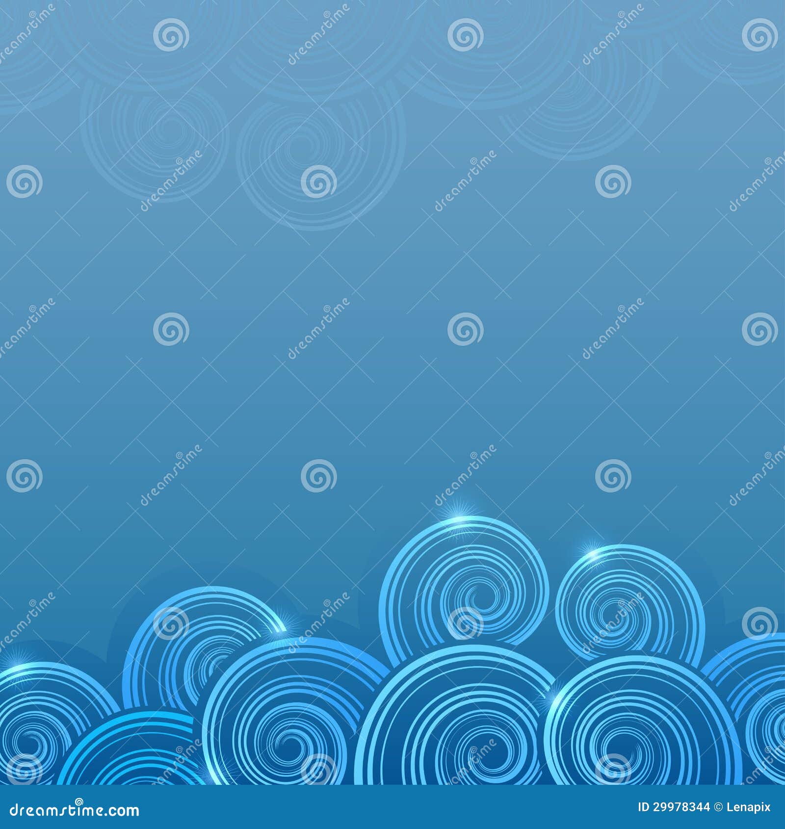 Abstract blue swirly waves stock vector. Illustration of circle - 29978344