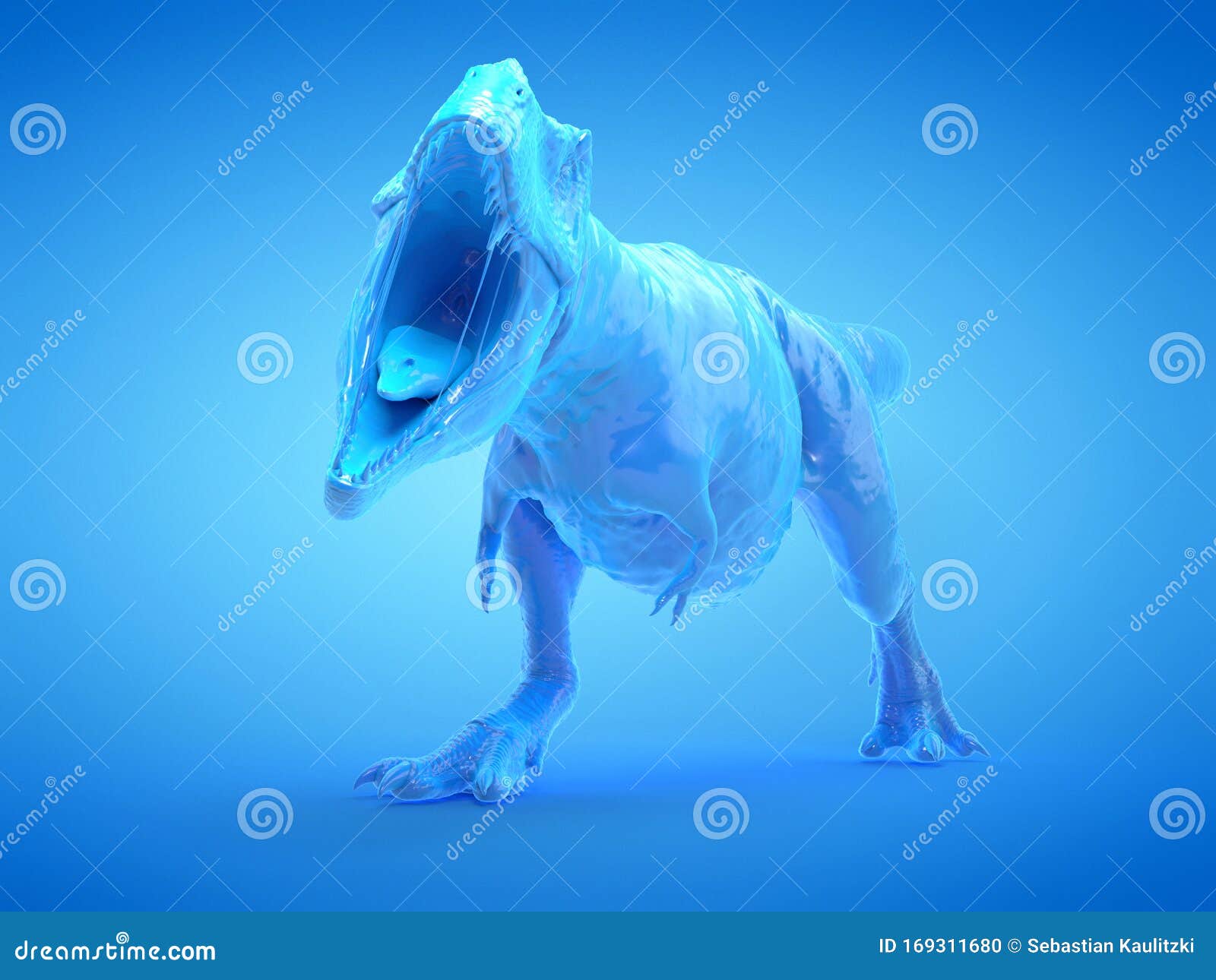 An abstract blue t-rex stock illustration. Illustration of dinosaur ...