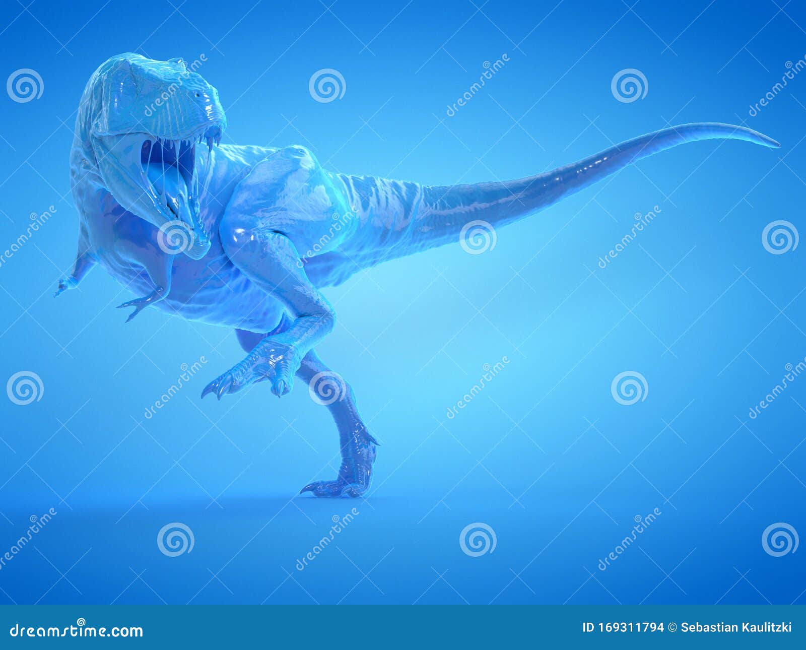An abstract blue t-rex stock illustration. Illustration of still ...