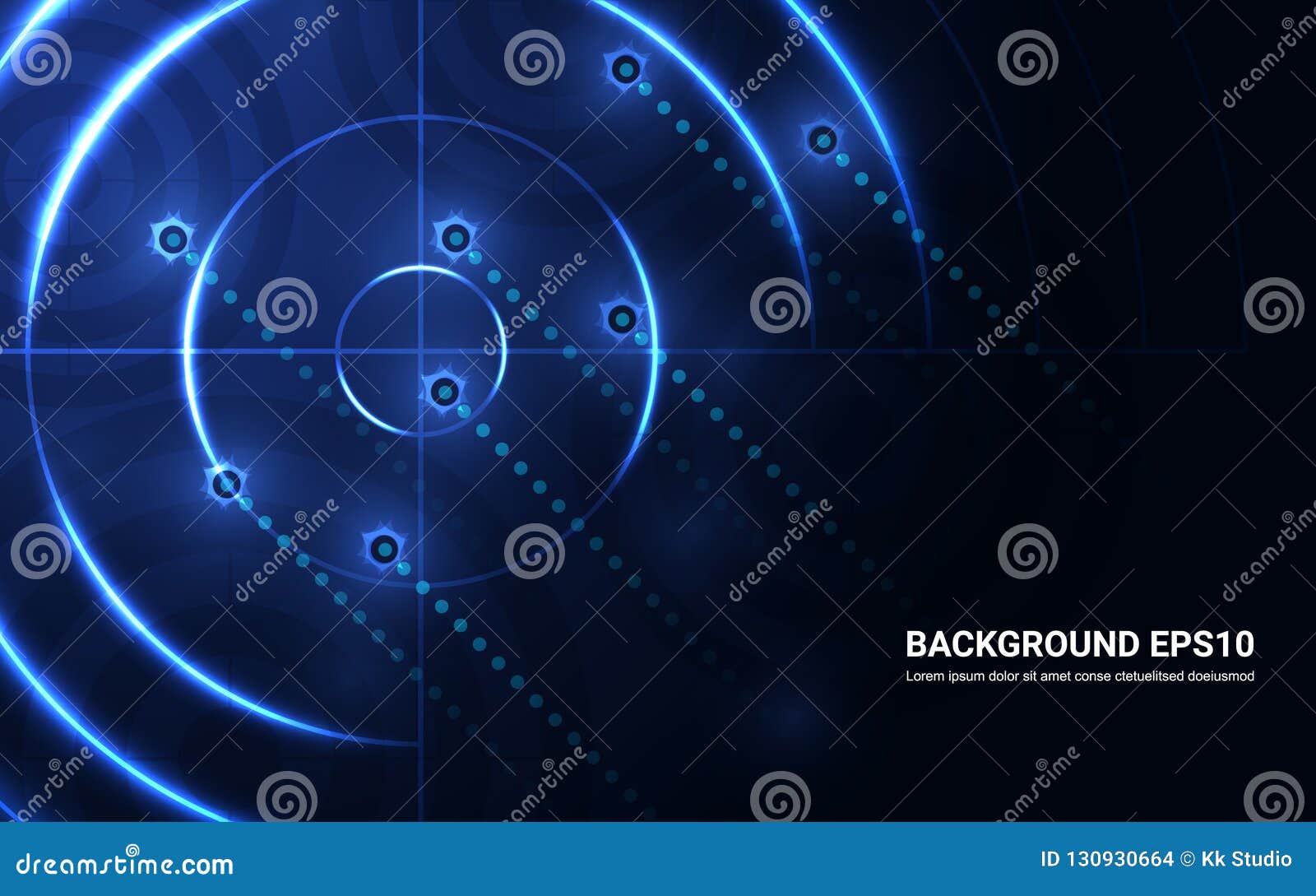 Abstract Blue Target, Shooting Range on Black Background. Stock Vector ...