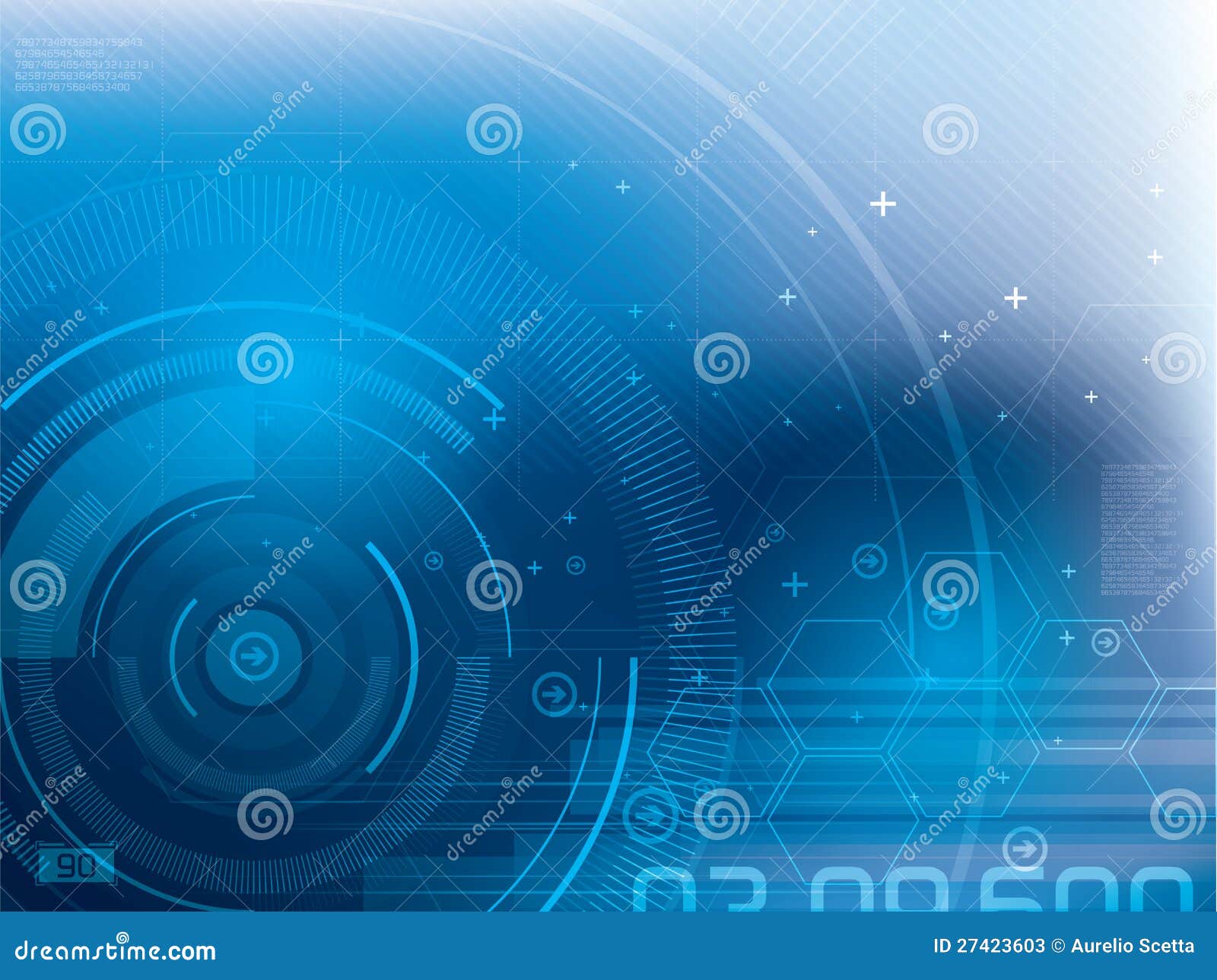 Abstract Blue Technical Background Stock Vector - Illustration of ...