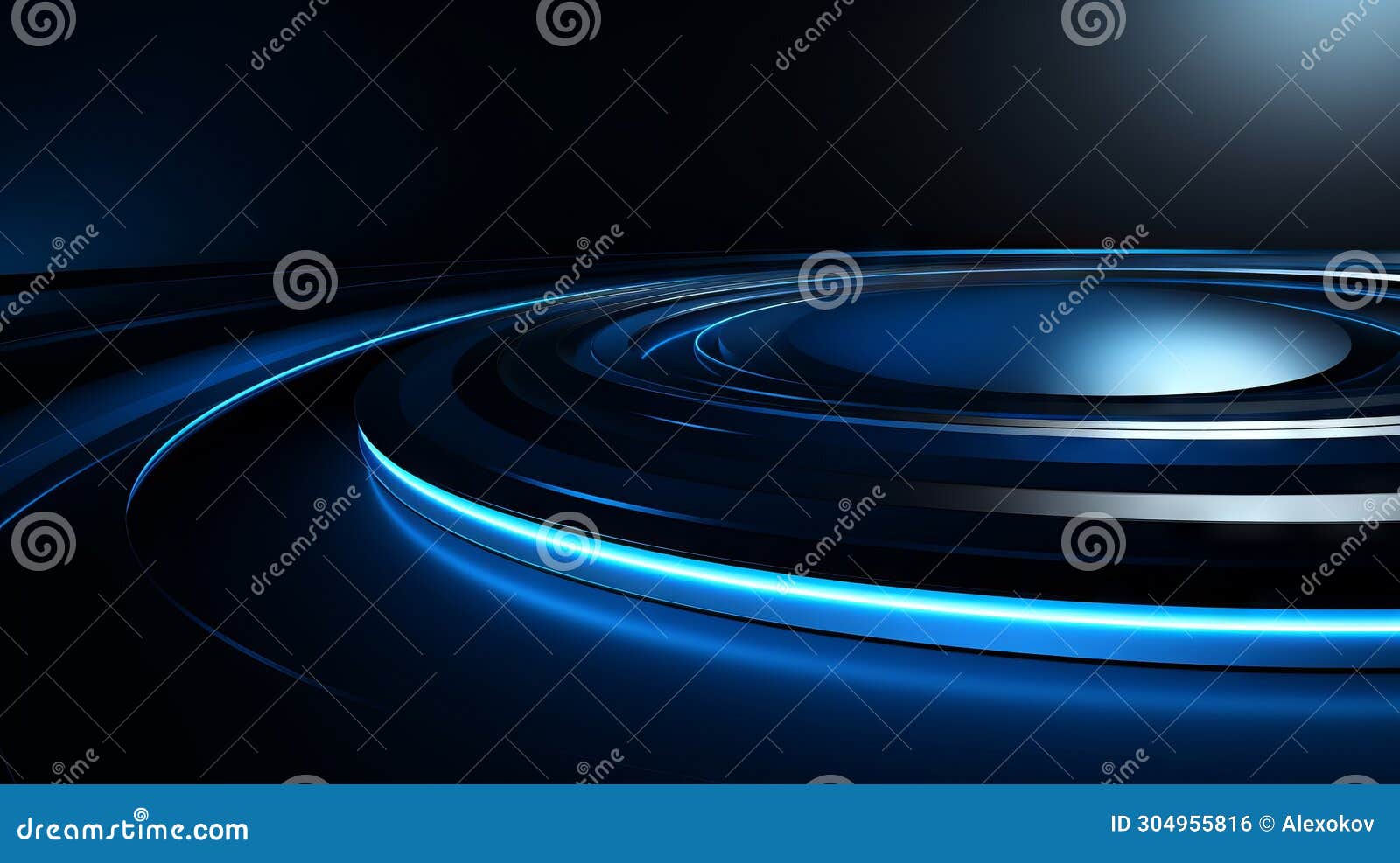 Abstract Blue Techno Background with Overlapping Layers and Circle ...