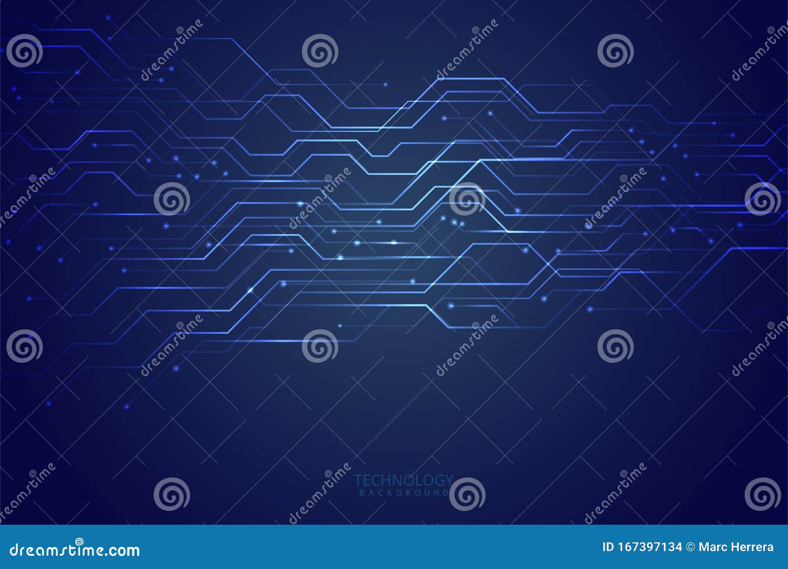 Abstract Blue Technological Background Design Stock Vector ...