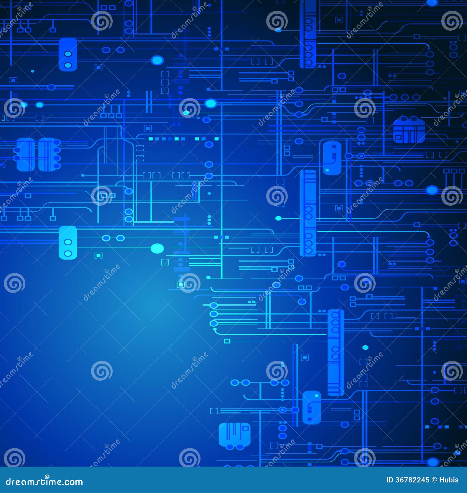 Abstract Blue Technology Background Stock Vector - Illustration of ...