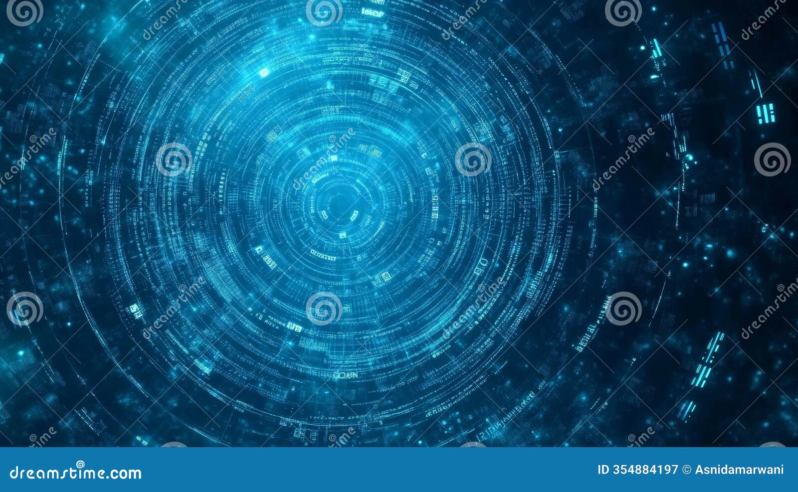 Abstract Blue Technology Background with Binary Code - Ai. Stock Illustration - Illustration of ...