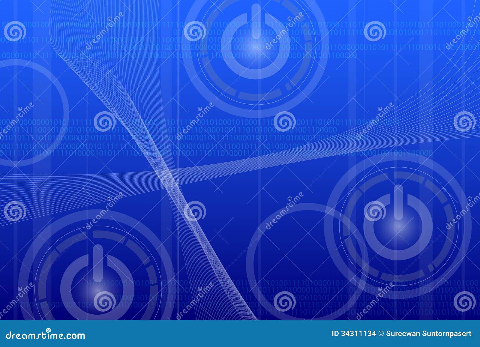 Abstract Blue Technology Background Stock Illustration - Illustration ...