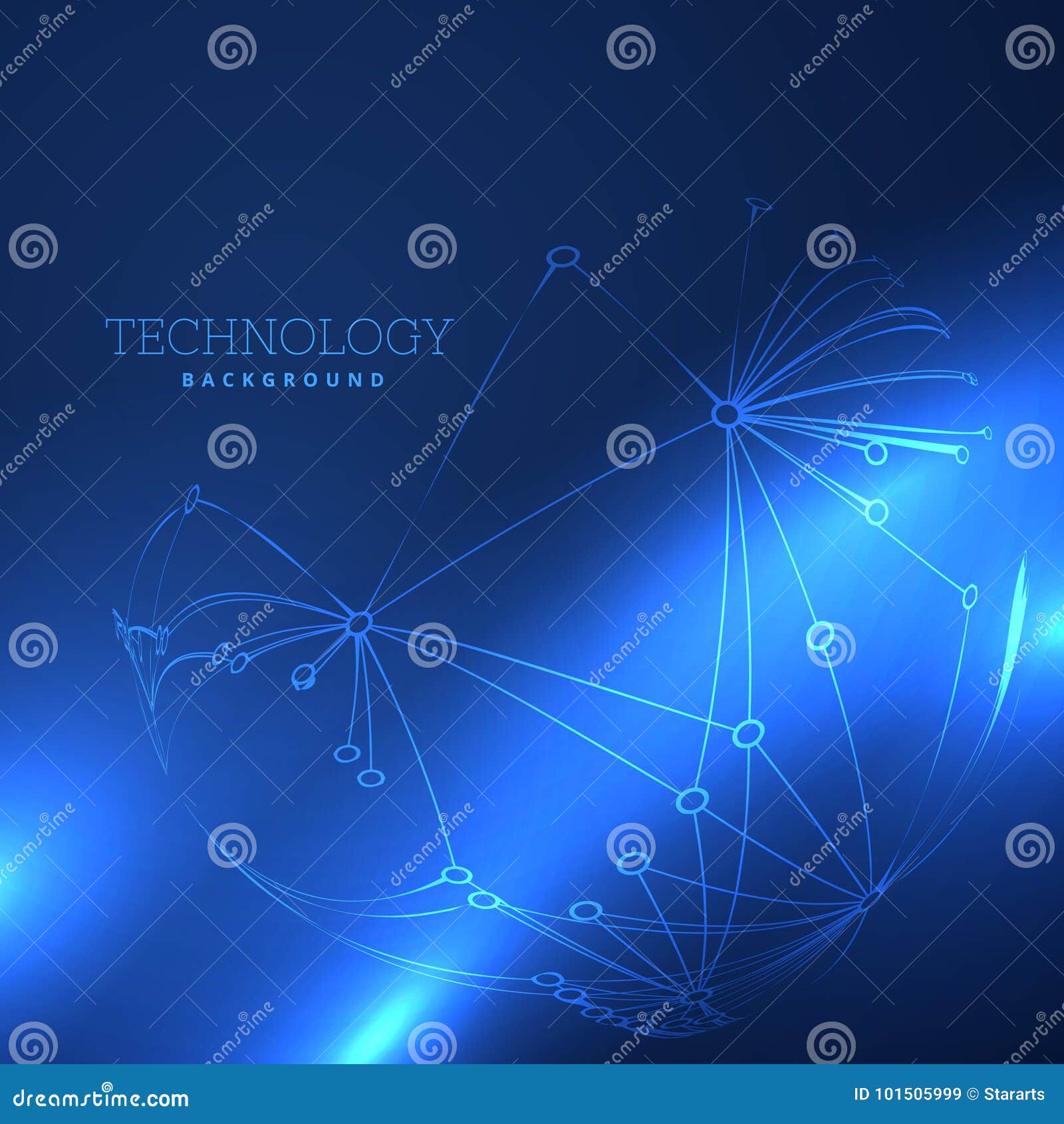 Abstract Blue Technology Background Stock Vector - Illustration of ...