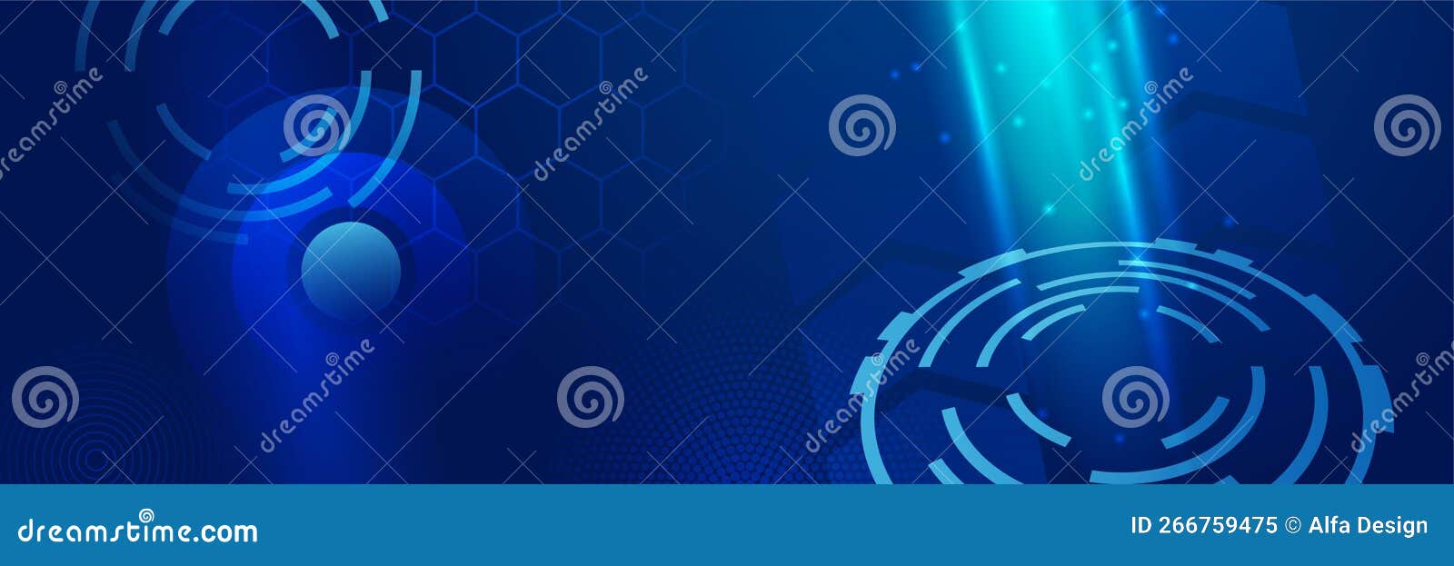 Abstract Blue Technology Banner Design Stock Illustration ...