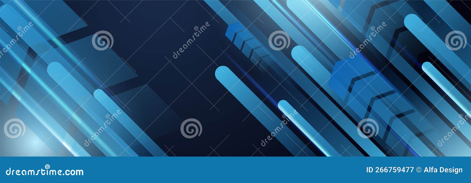 Abstract Blue Technology Banner Design Stock Illustration ...