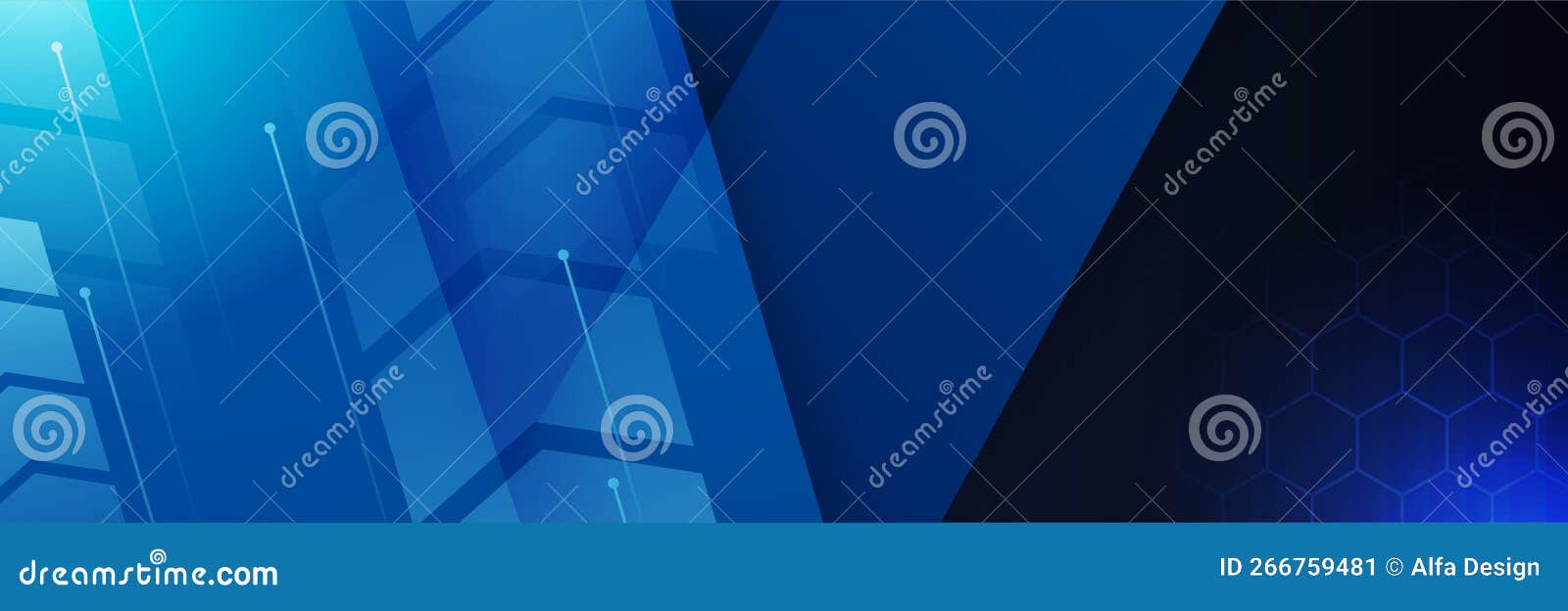 Abstract Blue Technology Banner Design Stock Illustration ...