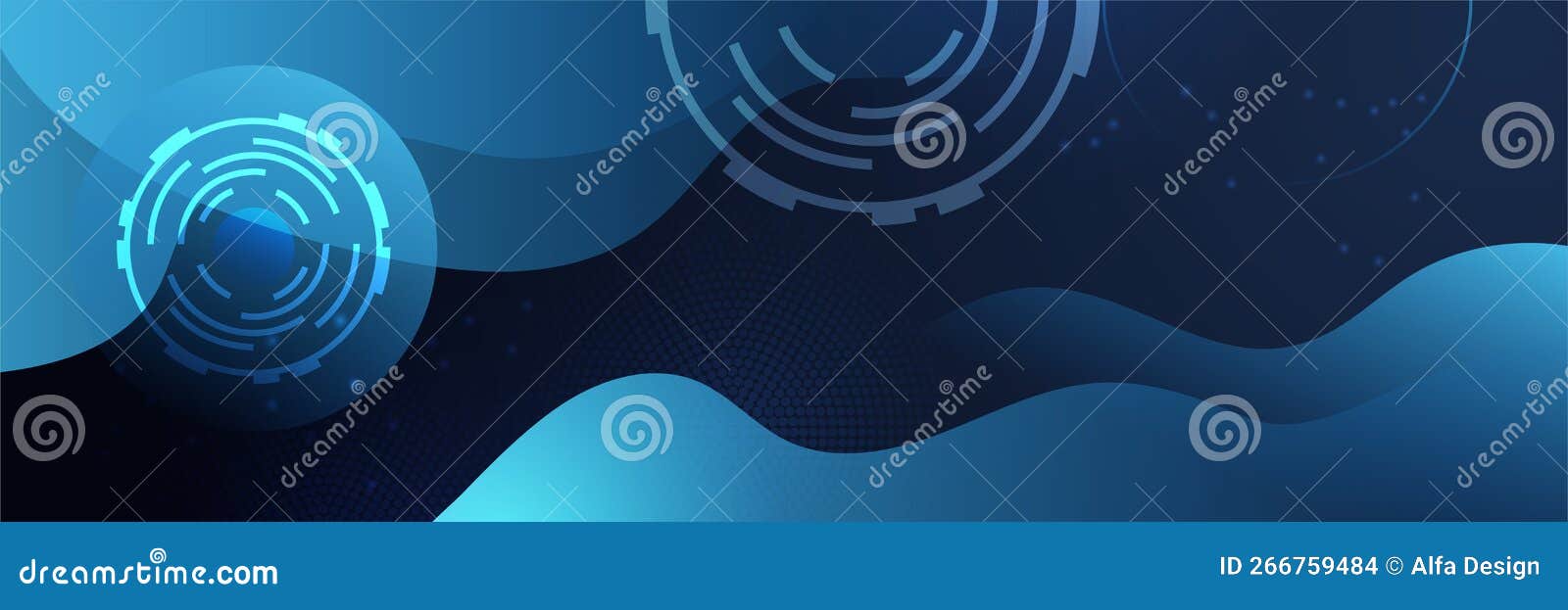 Abstract Blue Technology Banner Design Stock Illustration ...