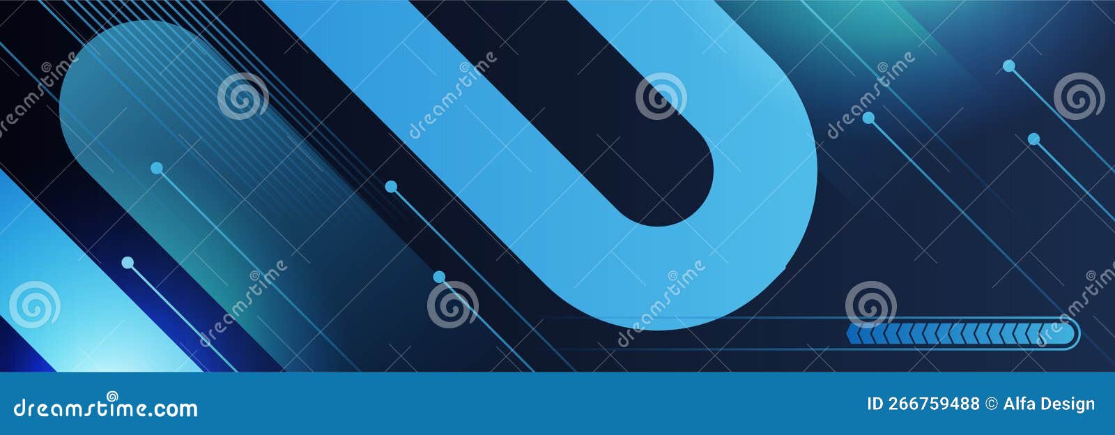 Abstract Blue Technology Banner Design Stock Illustration ...