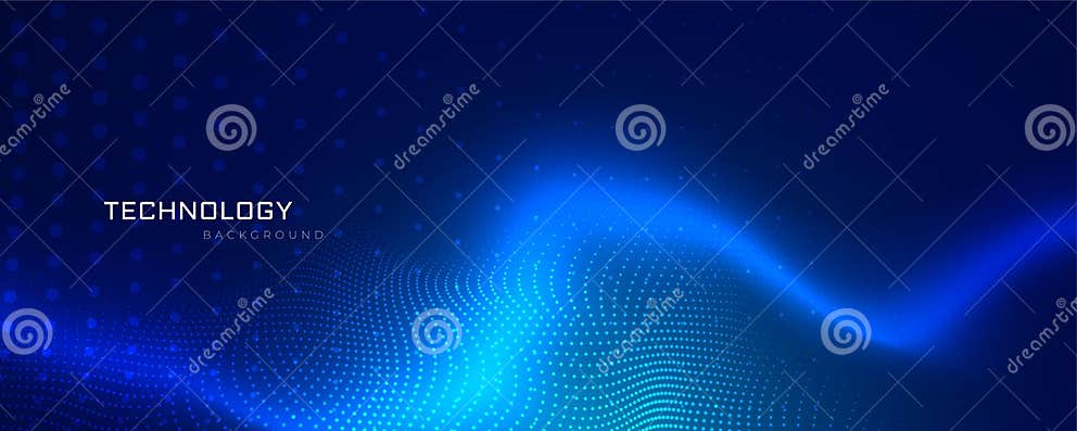 Abstract Blue Technology Banner Design Stock Vector - Illustration of ...